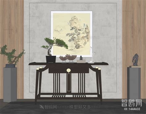 New Chinese Style Console Sketchup Model Download Model Id 292537938 1miba
