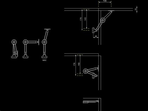 Hydraulic Arm For Projecting Doors In Autocad Cad 2305 Kb Bibliocad