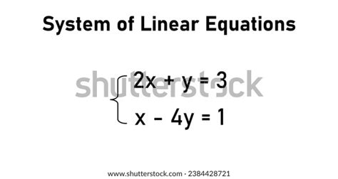 System Linear Equations Two Variables Examples Stock Vector Royalty