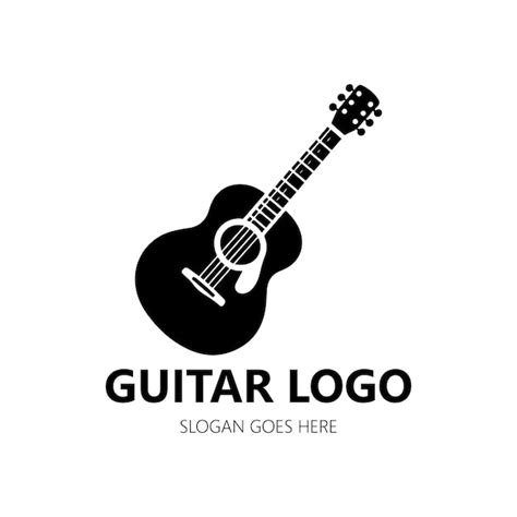 평평한 디자인의 기타 로고 프리미엄 벡터