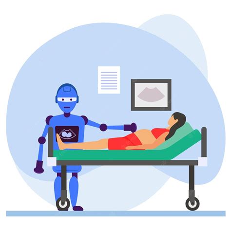 Premium Vector Robotic Ultrasound Scanning Concept Obstetrician Gynecologist Vector