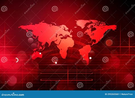 World Map With Red Background World Map With Code World Map Background Amazing Illustration
