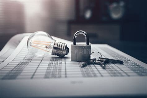 Light Bulb Represents Business Good Idea And Keys Represents Security