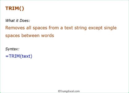 How To Use Excel TRIM Function To Remove Spaces And Clean Data
