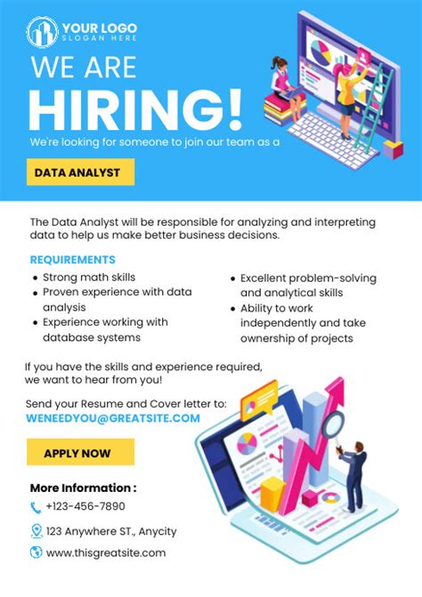 Hiring Data Analyst With Requirement Ads Template Postermywall