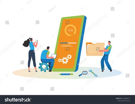 System Updates People Updating Operation Computing Stock Vector Royalty Free 1504690211