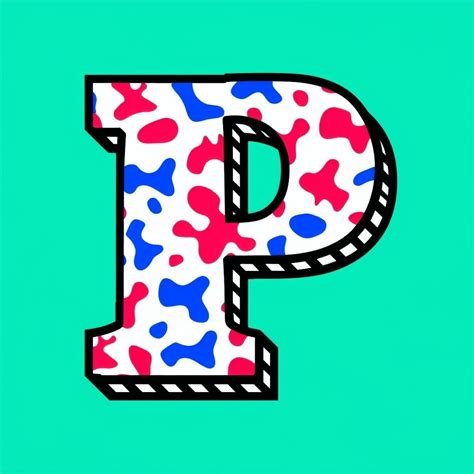 Bold Abstract Monogram Letter P With Splat Shapes Illustration Monogram Playground