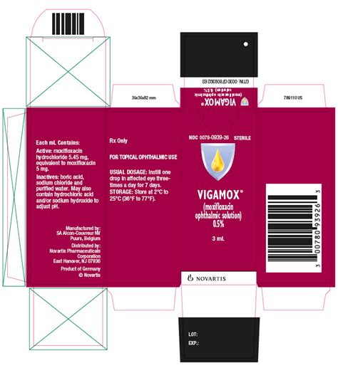 Vigamox Novartis Pharmaceuticals Corporation Fda Package Insert Page 3