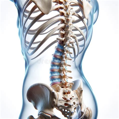 Human Lumbar Spine Anatomy Generative Ai Stock Illustration