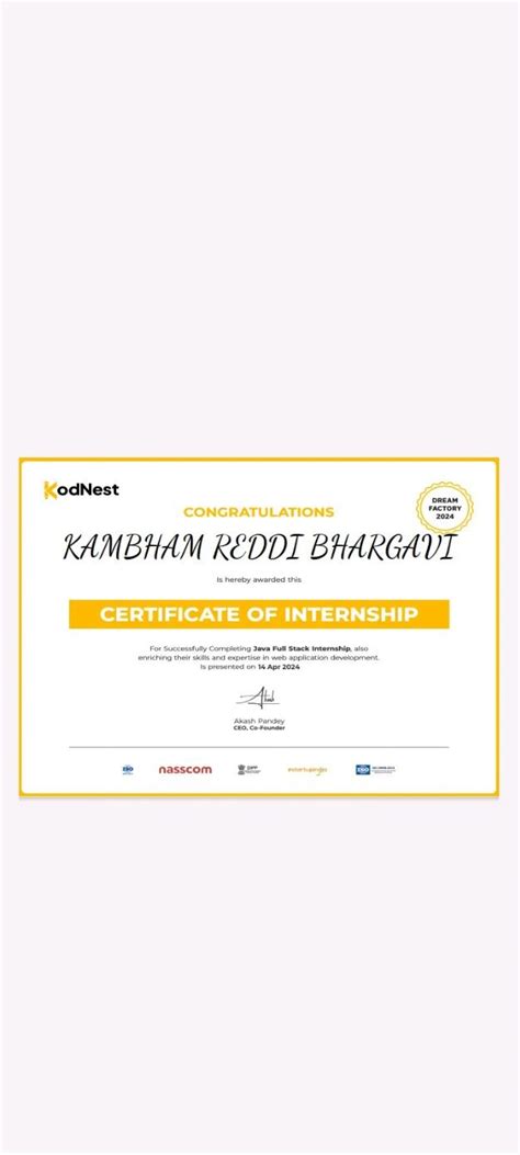 Kambham Reddi Bhargavi On Linkedin Kodnest Dreamfactory Jfs