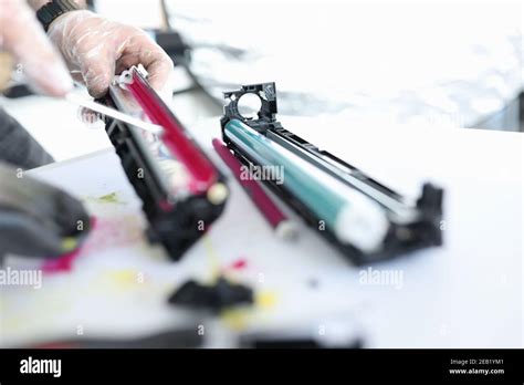 Ink Replacements In Printer Cartridge Stock Photo Alamy