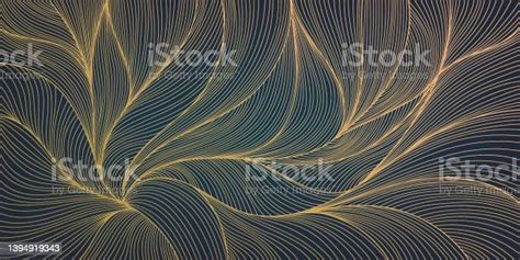 벡터 추상 골든 럭셔리 패턴 라인 배경 라인 아트 배경 화면 인쇄 직물 포장 디자인을위한 물결 모양의 아르 데코 질감 과거에 대한 스톡 벡터 아트 및 기타 이미지 Istock