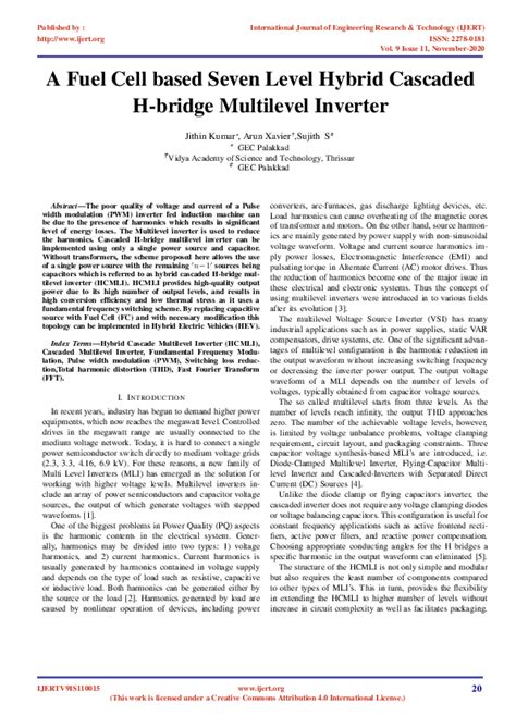 Pdf A Fuel Cell Based Seven Level Hybrid Cascaded H Bridge Multilevel