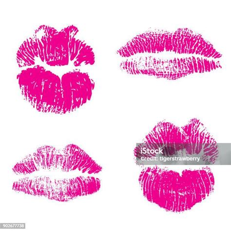 패션 뷰티 여성 입술의 흰색 배경에 고립 키스를 전송 하는 다양 한 모양 여자의 붉은 입술 닫습니다 여성의 입과 유행 립스틱의 컬렉션입니다 벡터입니다 개체 그룹에 대한 스톡