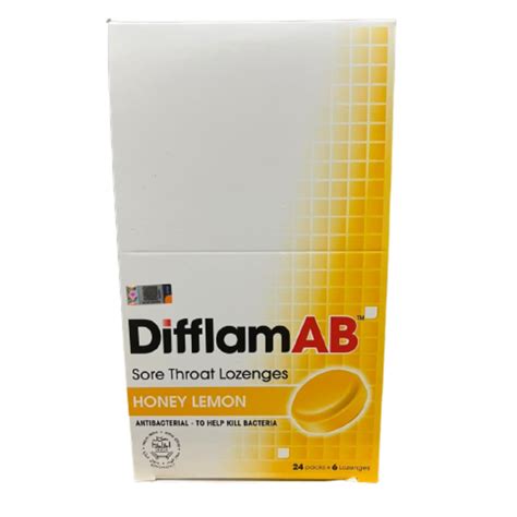 Difflam Ab Sore Throat Lozenges 24pcks X 6s Honey Lemon