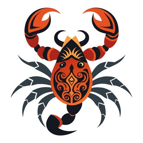 A Stylized Scorpion With Intricate Pattern Vector Illustration
