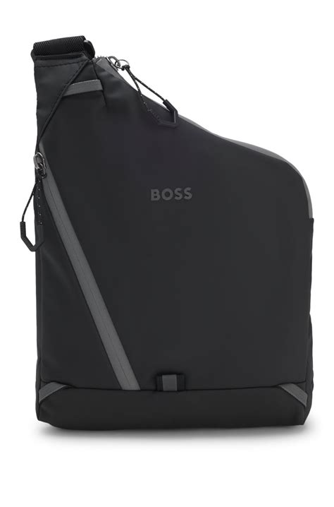 Boss Faux Leather Backpack With Reflective Details Black