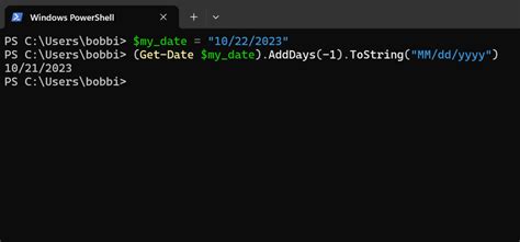 Powershell How To Subtract Days From Date Collecting Wisdom