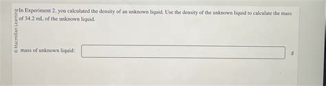 on in experiment 2 ﻿you calculated the density of an