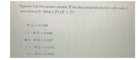 Solved Suppose That The Random Variable X1 Has The Normal