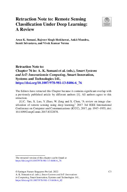 Pdf Retraction Note To Remote Sensing Classification Under Deep Learning A Review