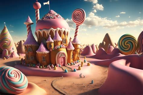 Premium Ai Image Candy Land Excellent