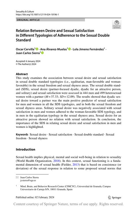 Pdf Relation Between Desire And Sexual Satisfaction In Different