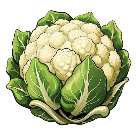 Premium Vector Fresh Cauliflower Vegetable Vector Clipart