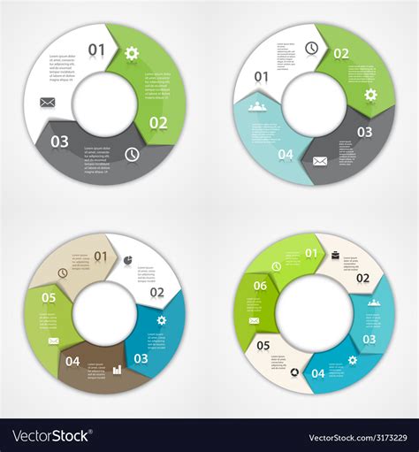 Circle Arrows For Infographic Template Diagram Vector Image