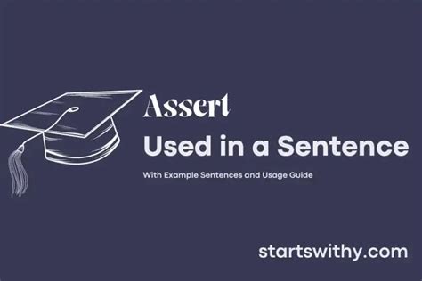 ASSERT In A Sentence Examples 21 Ways To Use Assert