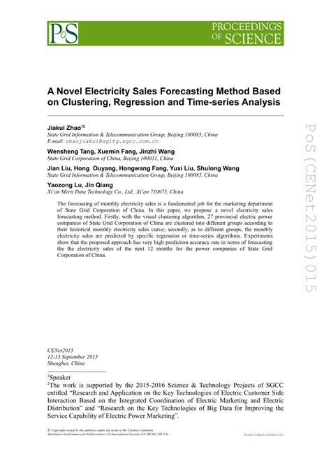 Pdf A Novel Electricity Sales Forecasting Method Based On Clustering