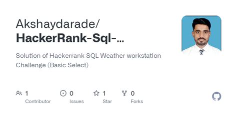 GitHub Akshaydarade HackerRank Sql Solution Weather Work Station Solution Of Hackerrank SQL