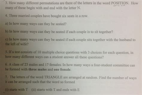 Solved How Many Different Permutations Are There Of The Chegg Com