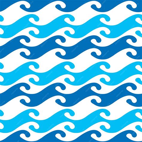 Premium Vector Waves Seamless Pattern Vector Water Runny Curve Lines Abstract Repeat Endless