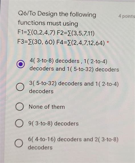 Solved 4 Points Q6to Design The Following Functions Must