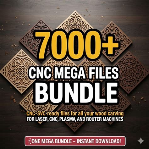 7000 Cnc Mega Files For Router Machines Cnc Router Stl Mega Pack Cnc