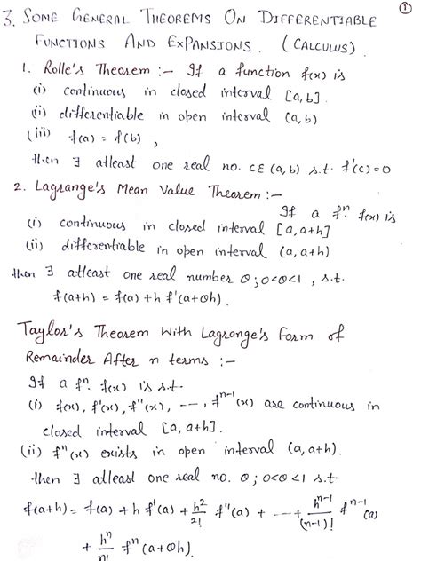 Calculus Chapter 3rd Some General Theorems On Diffrentiable Functions And Expansions Pdf