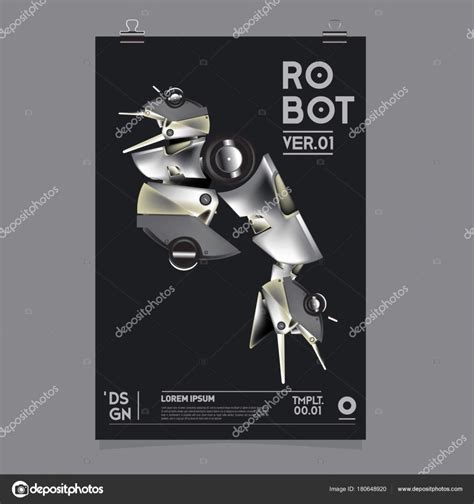 Vector Realistic Robot Illustration Robot Toys Design Festival Poster Template Stock Vector