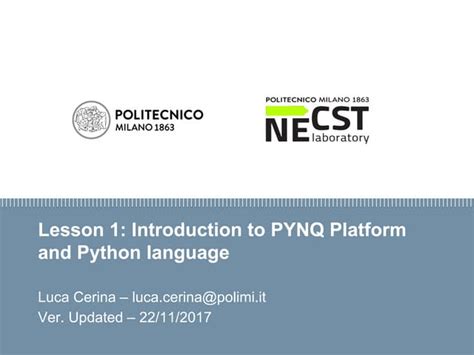 Snw Introduction To Pynq Platform And Python Language Pdf