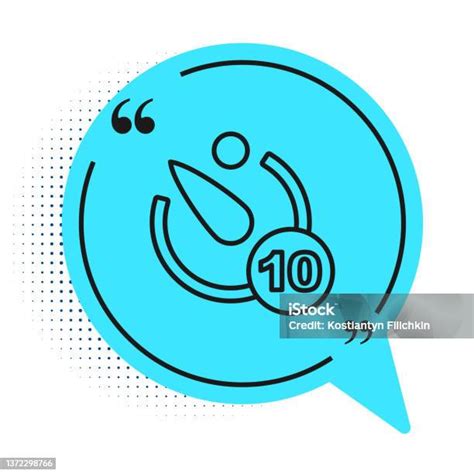 흰색 배경에 격리 된 검은 줄 카메라 타이머 아이콘 사진 노출 스톱워치 타이머 10초 파란색 음성 버블 기호입니다 벡터 10에 대한 스톡 벡터 아트 및 기타 이미지 Istock