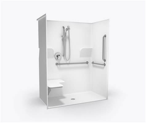 Xss 6233 Bf 75 Mas Acrylx Alcove One Piece Shower With Center Drain In White Shower
