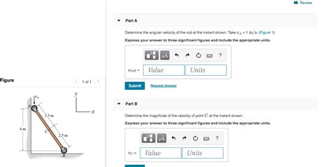 Solved Review Part A Determine The Angular Velocity Of The Chegg