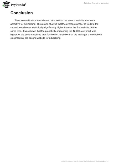 Statistical Analysis In Marketing 408 Words Assessment Example