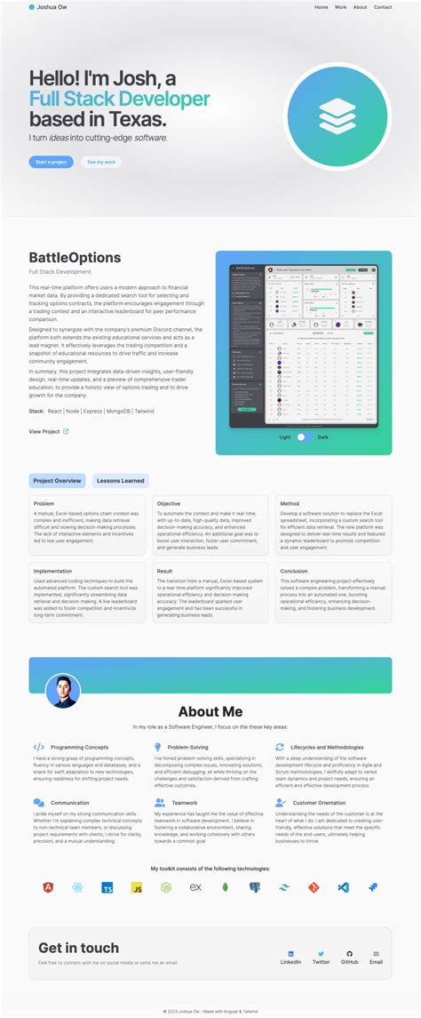 Joshua Ow On Linkedin Angular Portfolio Webdevelopment Softwareengineer