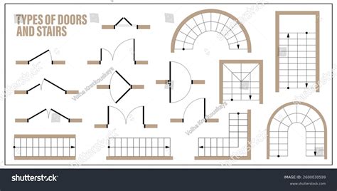 Architectural Elements Set Floor Plan Top Stock Vector Royalty Free