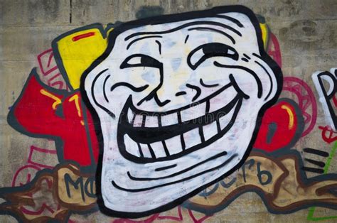 Troll Face Meme Graffiti Editorial Stock Image Image Of Confusion