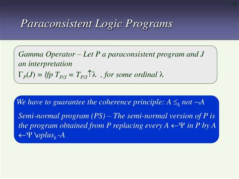 Ppt Paraconsistent Logic Programs Powerpoint Presentation Free