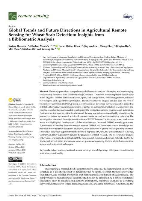 Pdf Global Trends And Future Directions In Agricultural Remote