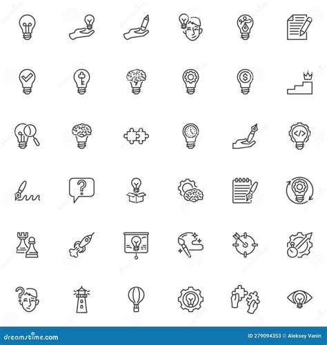 Creative Idea Line Icons Set Stock Vector Illustration Of Symbol Elements 279094353
