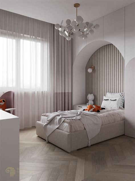 Дизайн проект интерьера детской спальни загородного дома в Вистино Гламурная спальня